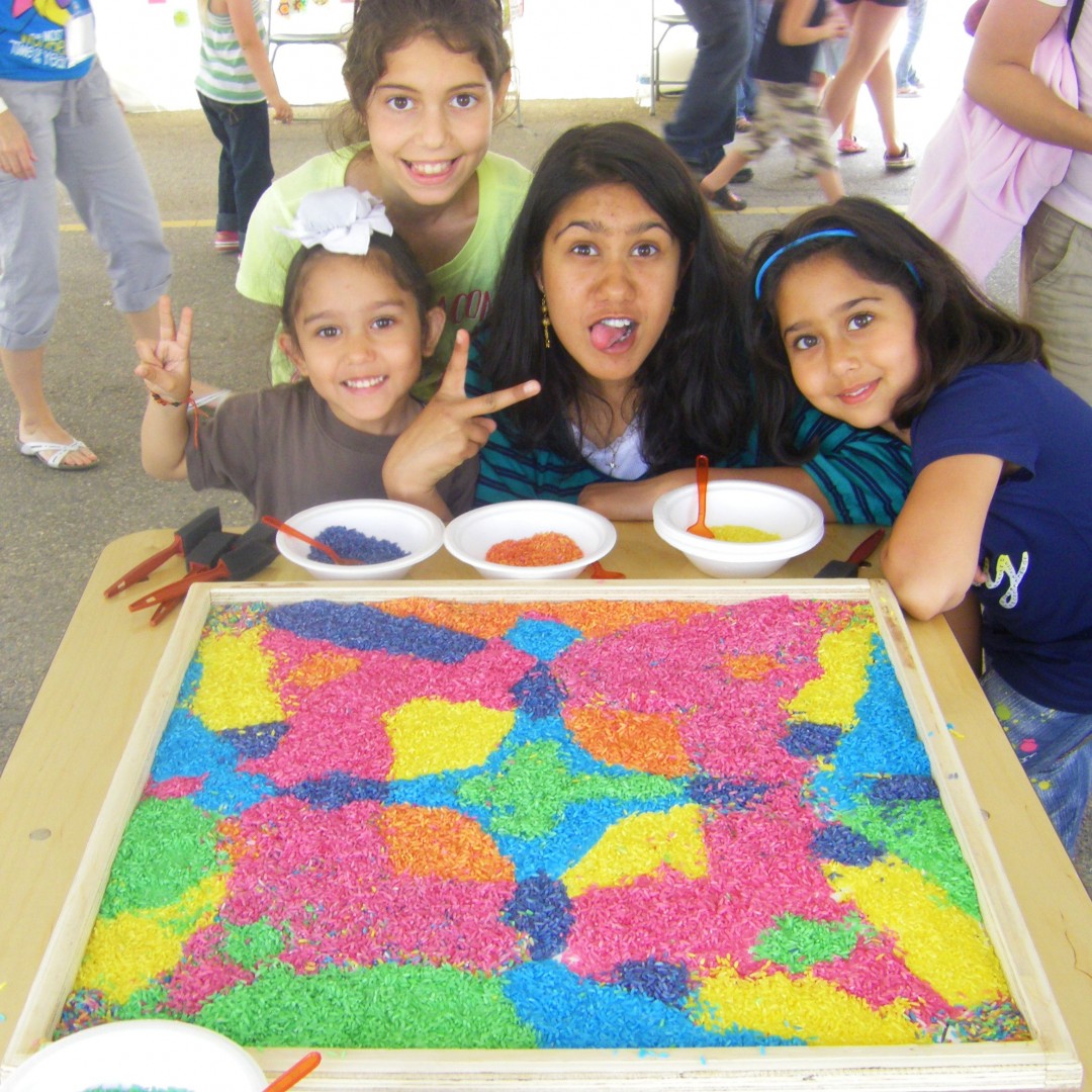Colored Rice Mandalas a Hit at Children's Festival | Yoga In My School